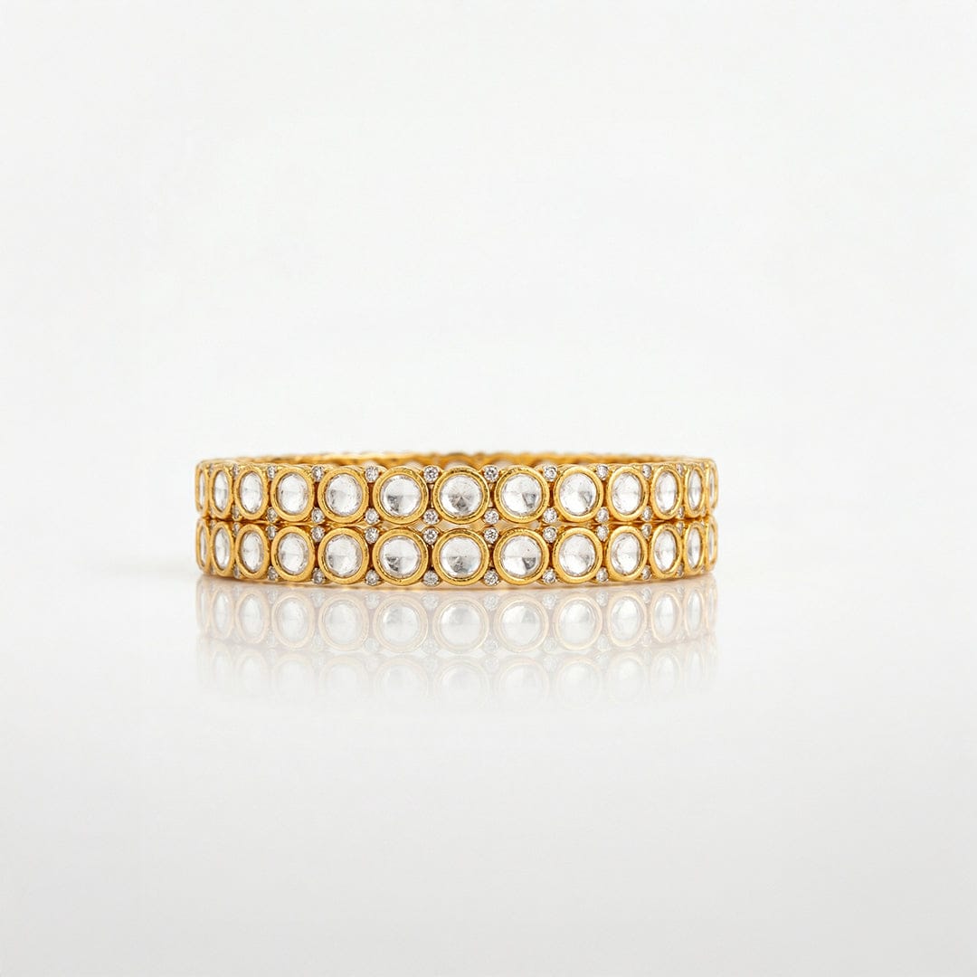 Buy Gold-Plated Tavishi Bangles With Kundan Stones Online – Joules by ...