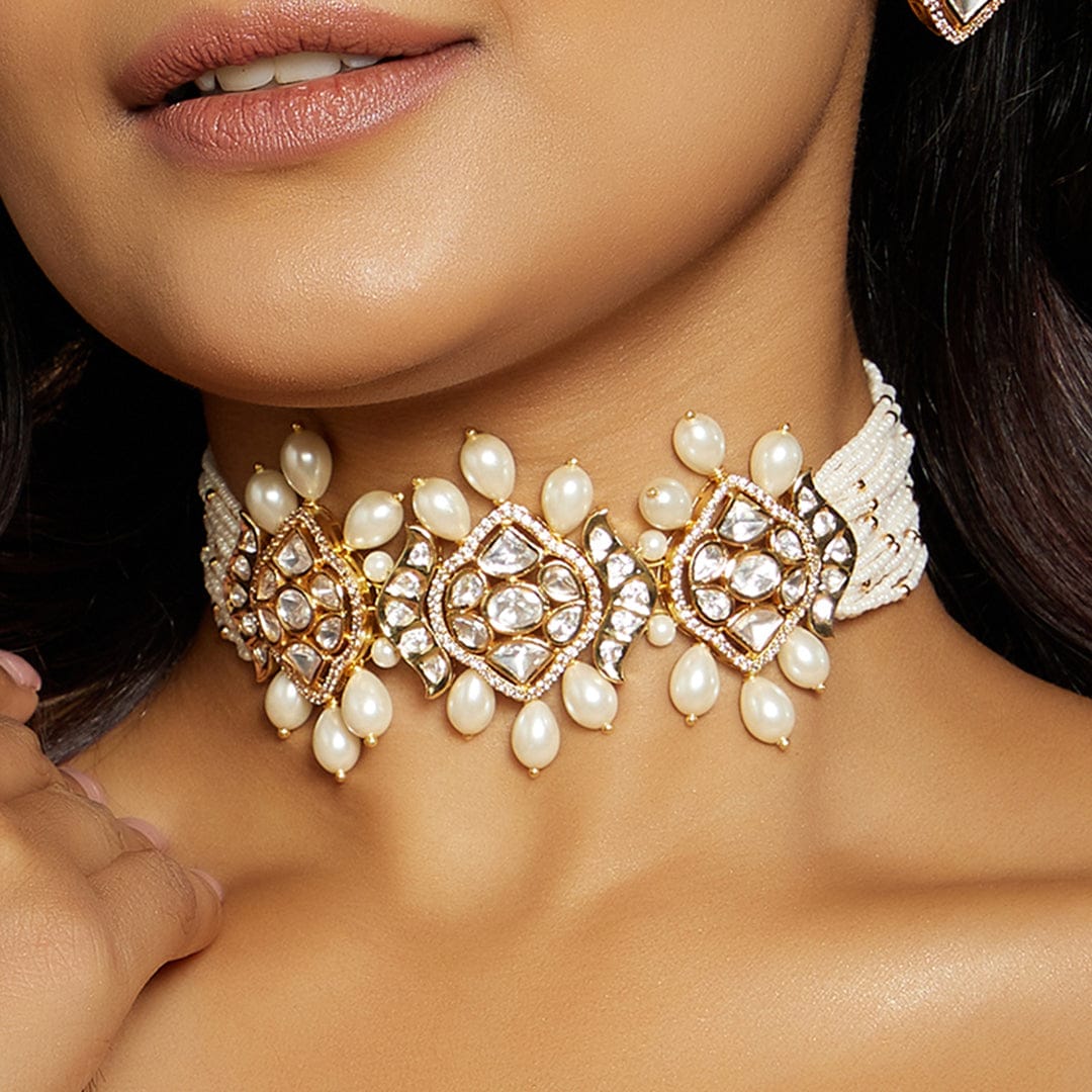 Classic White Choker Set Joules by Radhika | Shop Now
